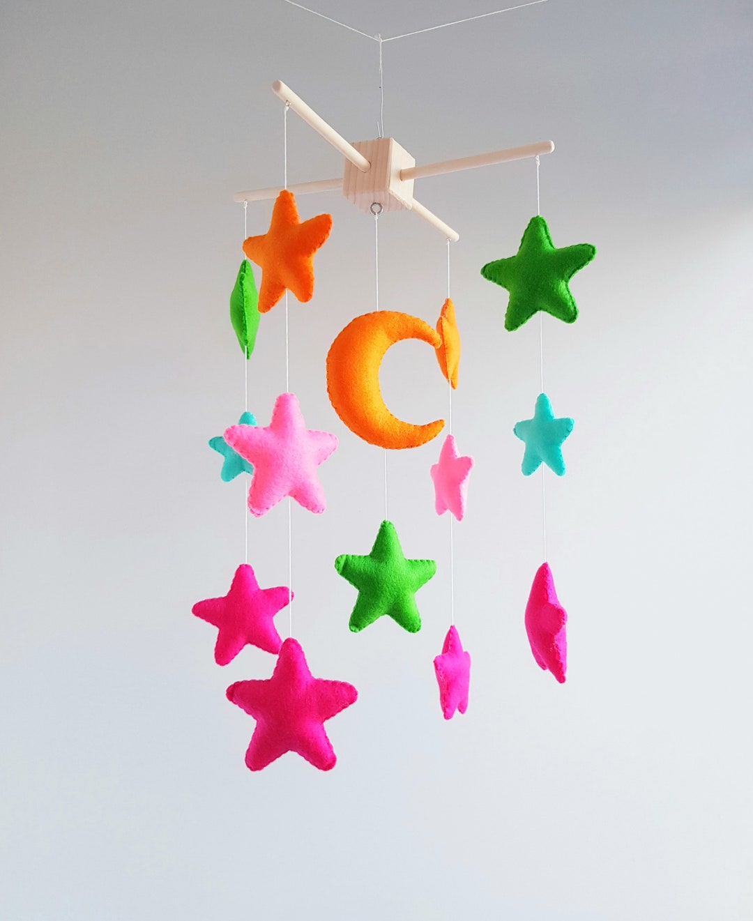 Baby Crib Mobile, Colorful Stars Baby Crib Mobile, Nursery Crib Mobile ...