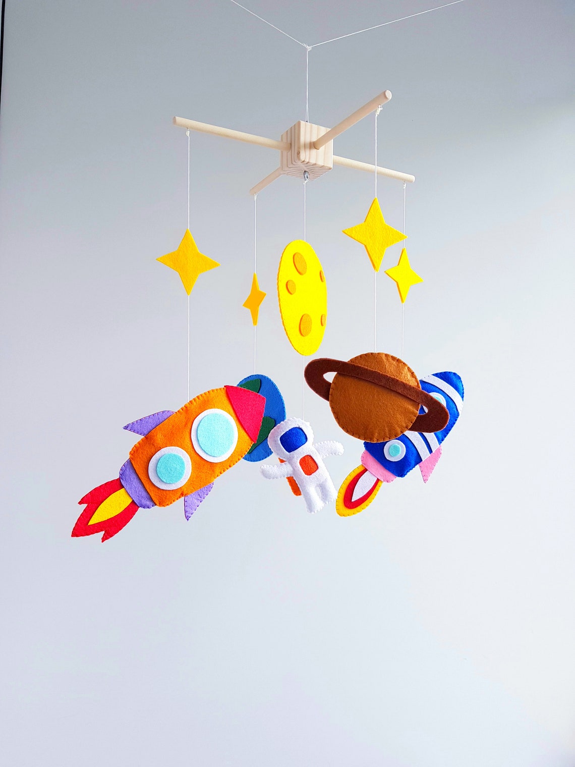 Nursery Felt Baby Crib Mobile, Space Mobile, Felt Cot Crib Mobile ...