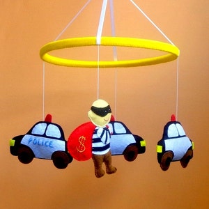 Police Baby Crib Mobile, Cop Nursery Mobile, Felt Baby Mobile, Baby ...