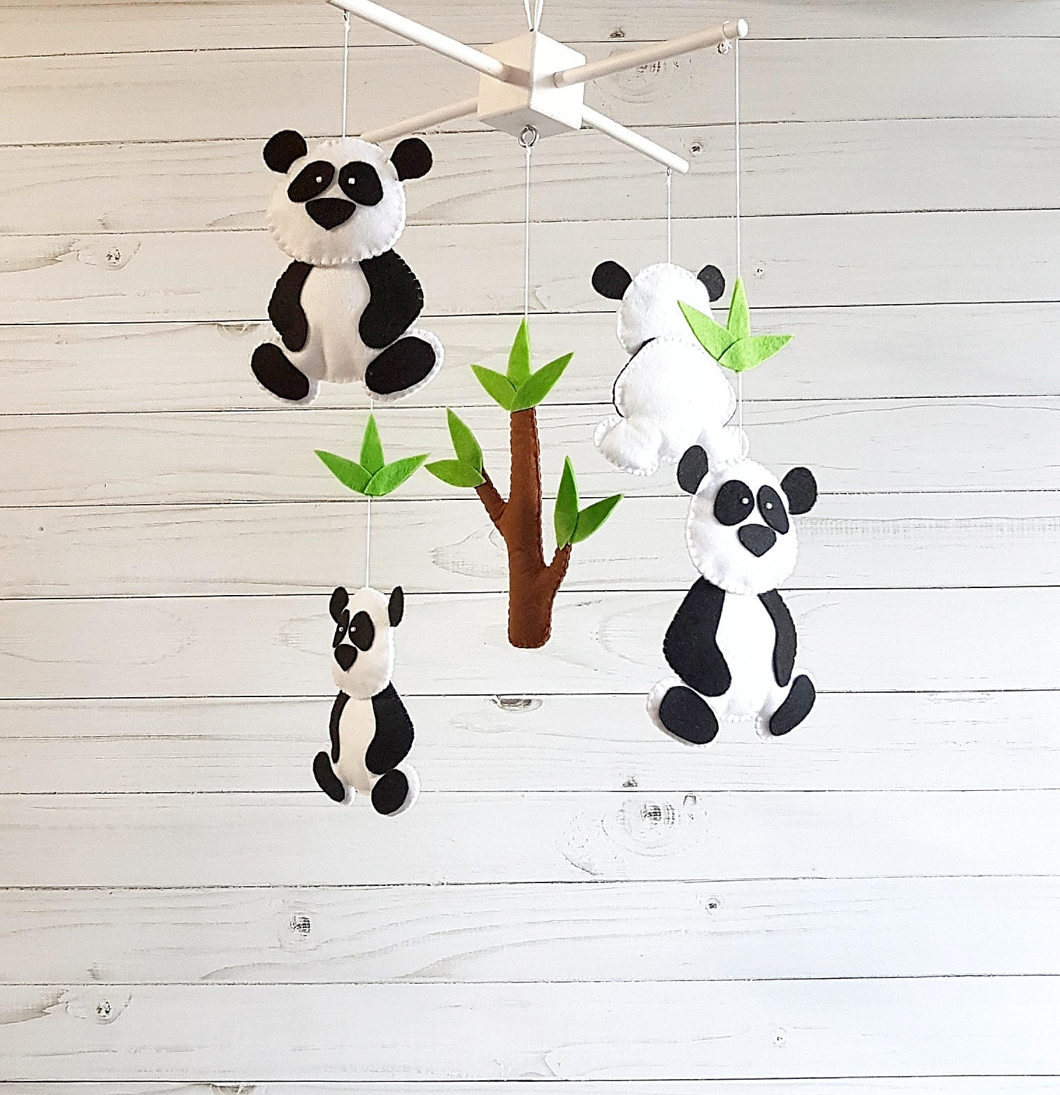 Panda baby crib mobile Nursery Cot Boy shower gift Felt | Etsy