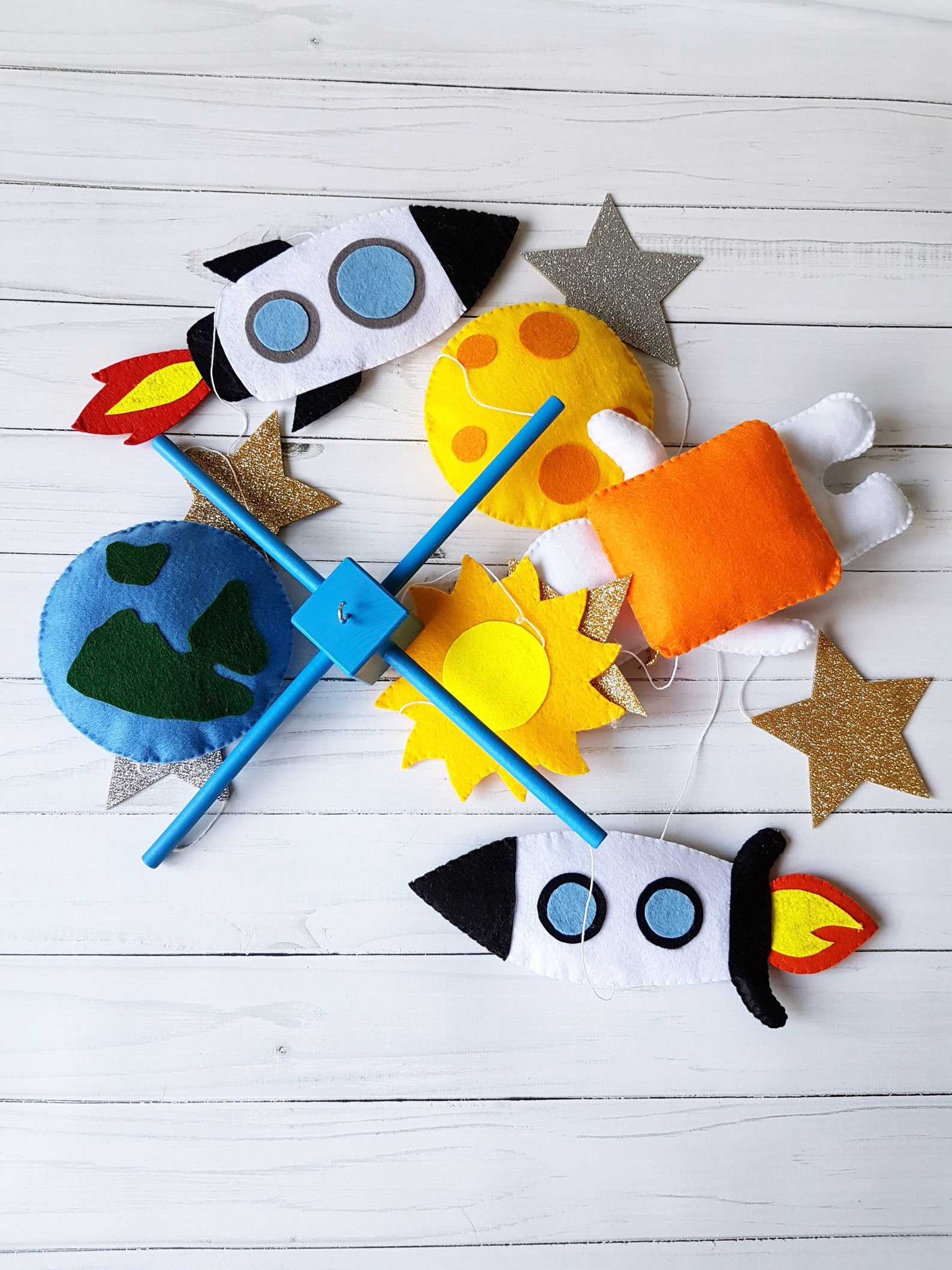 Galaxy Baby Crib Mobile Astronaut Glitter Star Space Rocket - Etsy