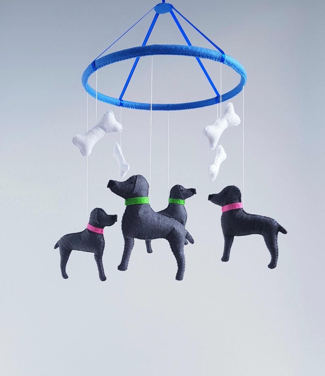 Dog Baby Mobile Crib Animals Nursery Decor Felt Handmade - Etsy