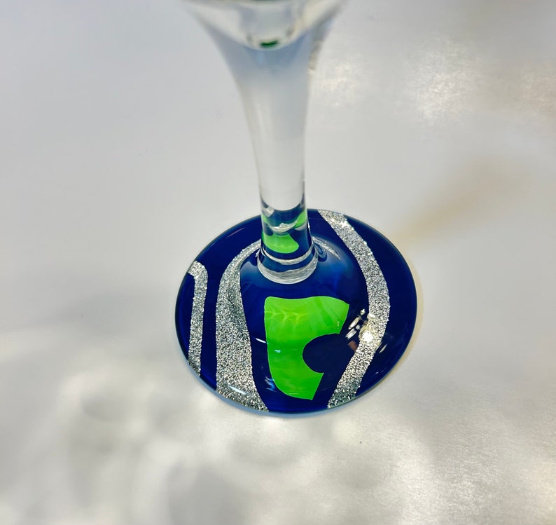 Seattle Seahawks Glitter Wine Glass - Etsy
