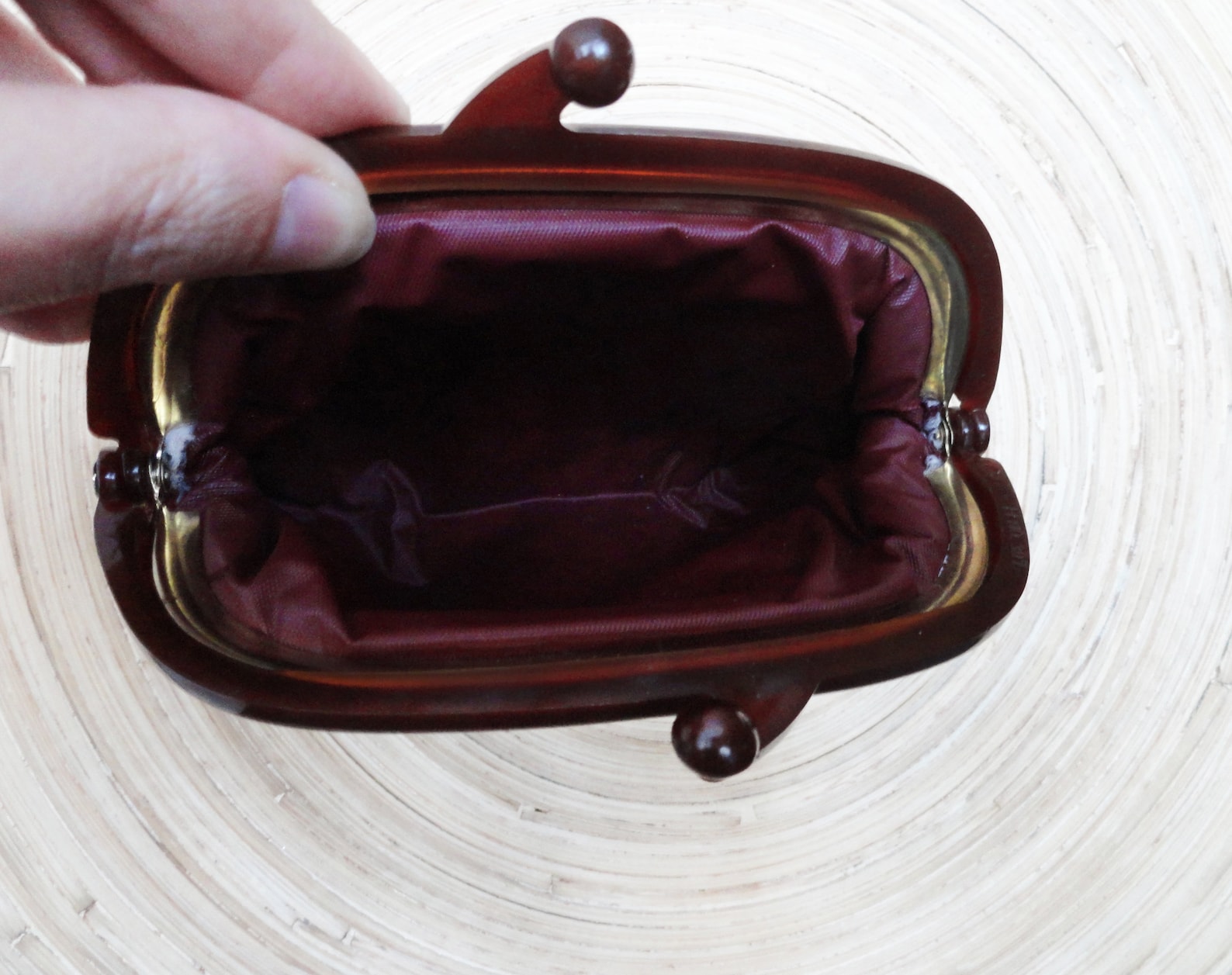 Vintage Small Textile Purse, Kiss Clasp Floral Rurse, Lucite Plastic ...