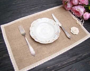 Burlap table setting | Etsy