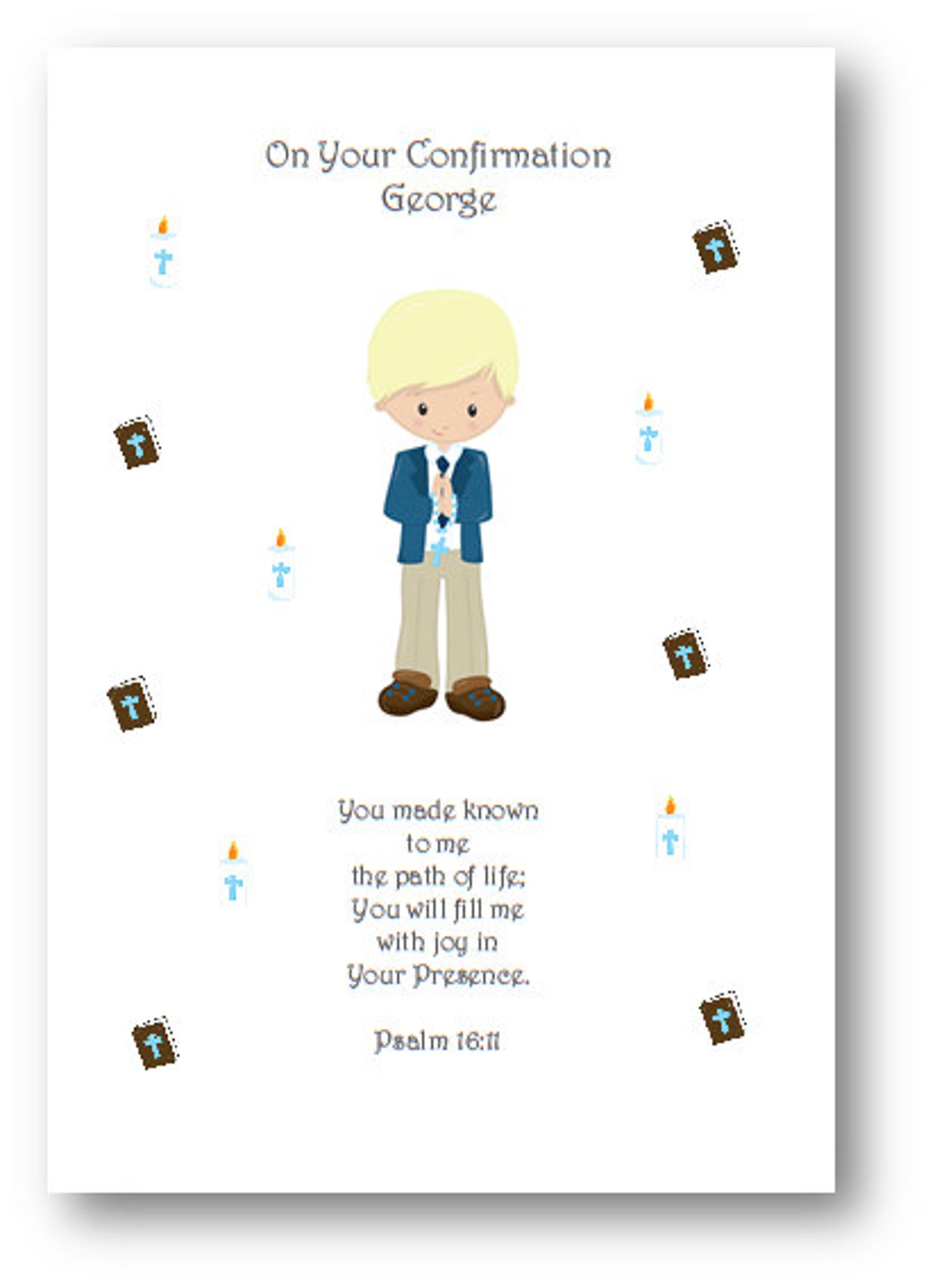 Personalised Boys Confirmation Card Holy Communion Card - Etsy