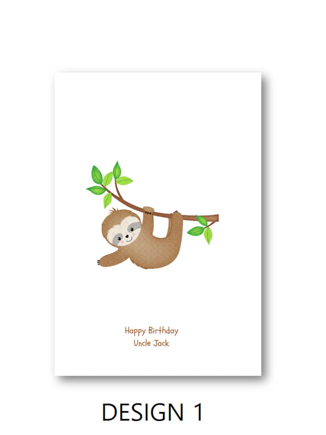 Personalised Sloth Birthday Card - Personalized Sloth Card - Sloth Card ...