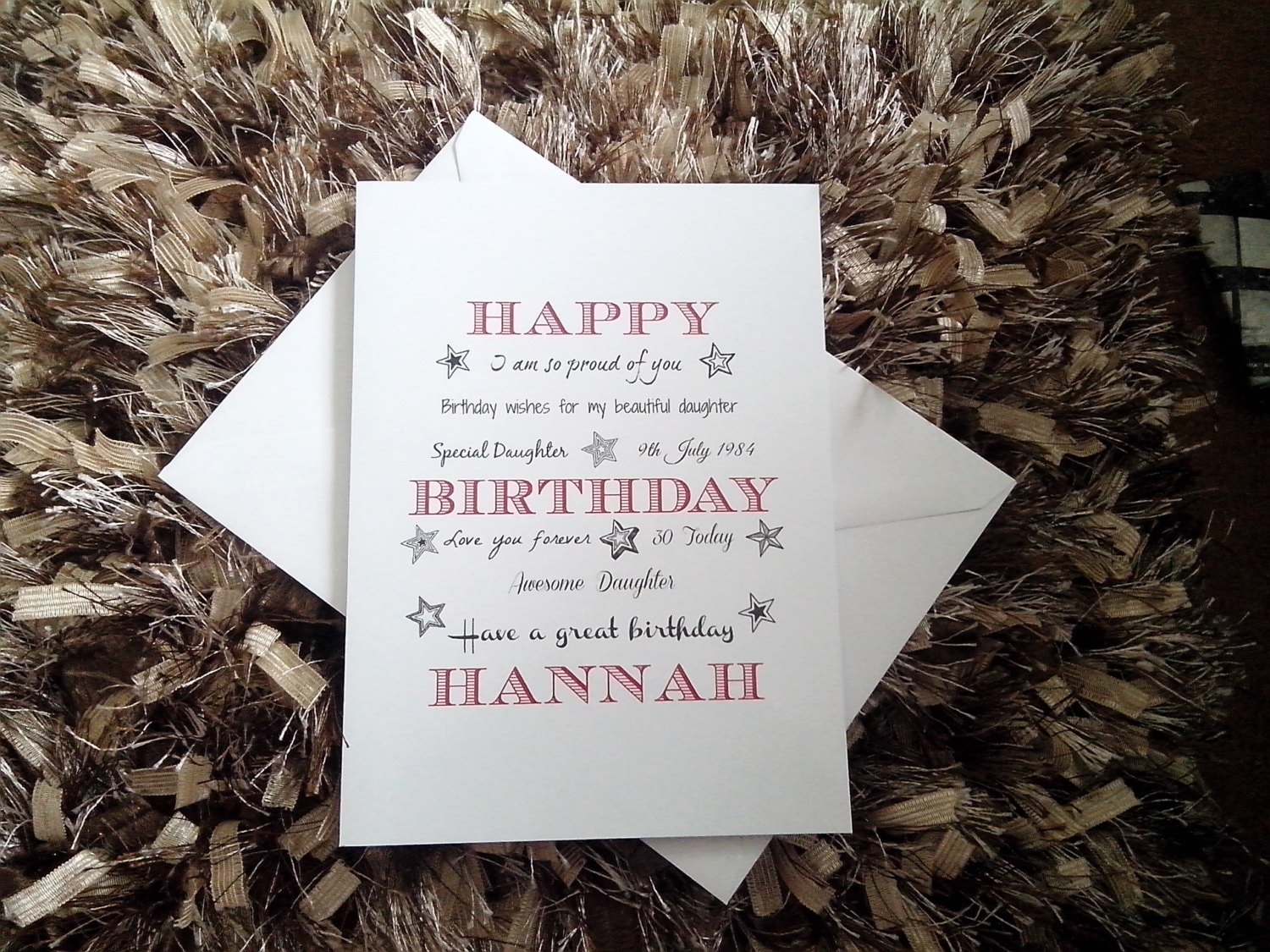 Personalised Typography Birthday Card / Personalized Birthday - Etsy