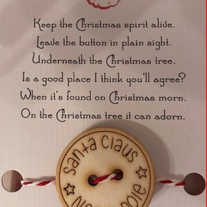 Unique Santa's Lost Button Poem, Santa's Lost Button, Christmas Eve ...