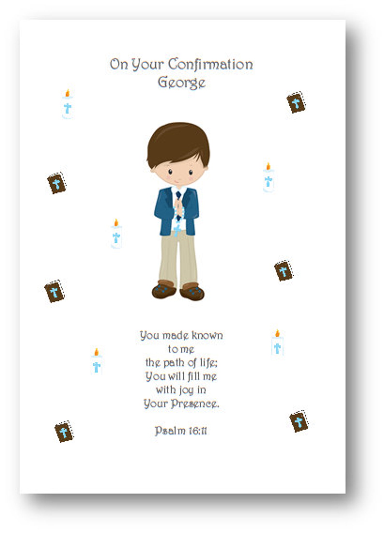 Personalised Boys Confirmation Card Holy Communion Card - Etsy