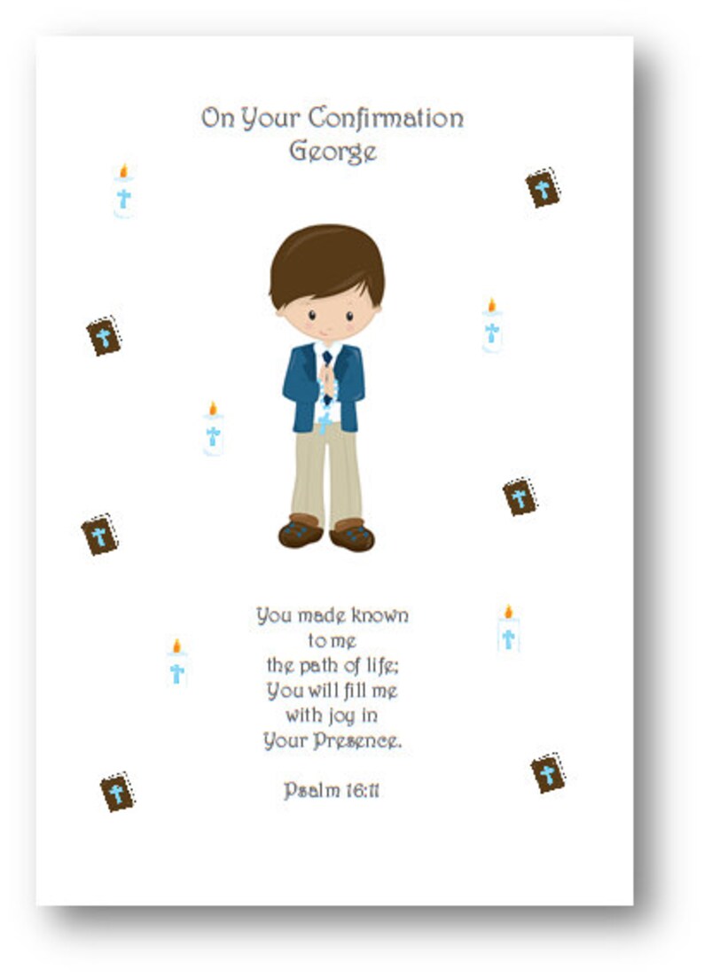 Personalised Boys Confirmation Card Holy Communion Card - Etsy