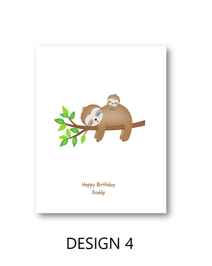 Personalised Sloth Birthday Card - Personalized Sloth Card - Sloth Card ...