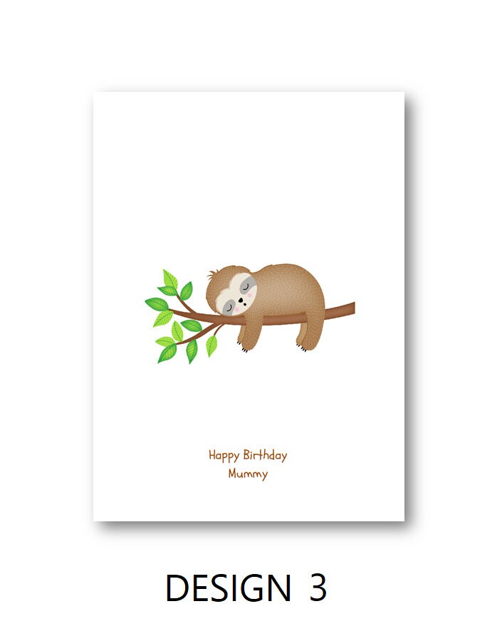 Personalised Sloth Birthday Card - Personalized Sloth Card - Sloth Card ...