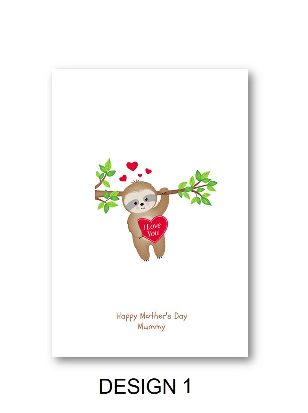 Personalised Sloth Mother's Day Card Father's Day Card Sloth Card ...