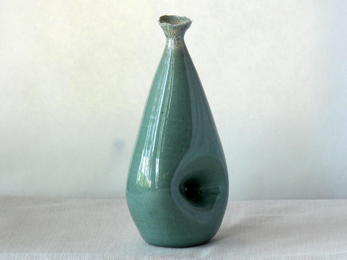 High Fired Handthrown, Altered With a Center Hole Wide Ceramic Pottery ...