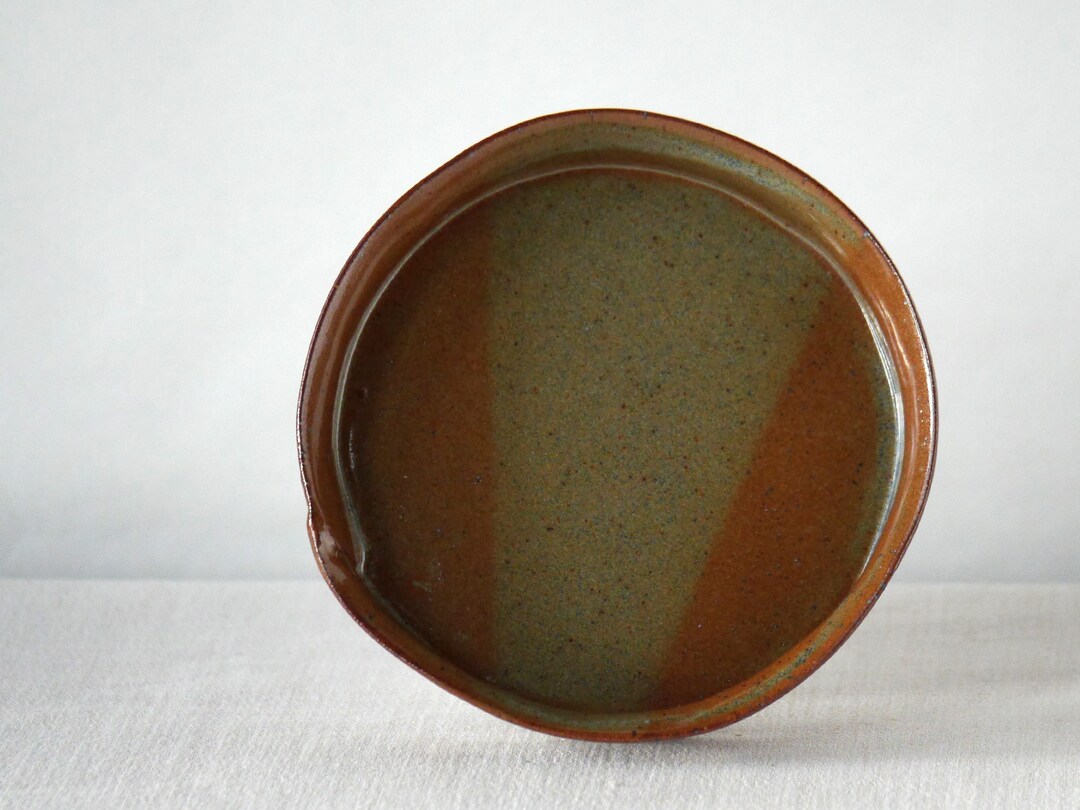 Slab Rolled Ceramic Pottery Round Shallow Dish Ovenware, Baking Dish ...