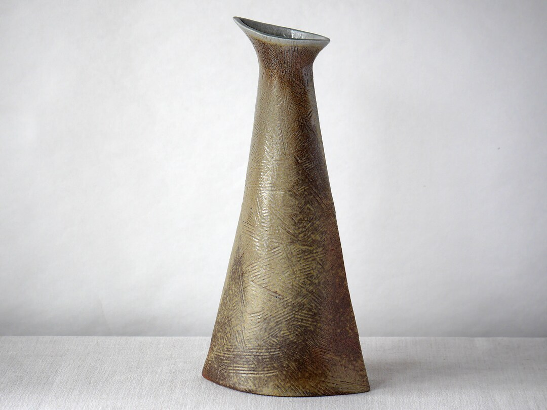 Wood Fired Ceramic Slab Built Pottery Bottle Form or Sculpture With ...