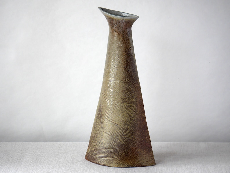 Wood Fired Ceramic Slab Built Pottery Bottle Form or Sculpture With ...
