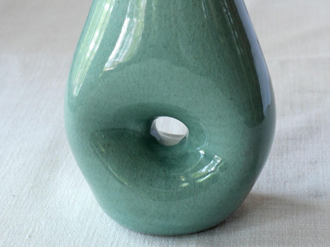 High Fired Handthrown, Altered With a Center Hole Wide Ceramic Pottery ...
