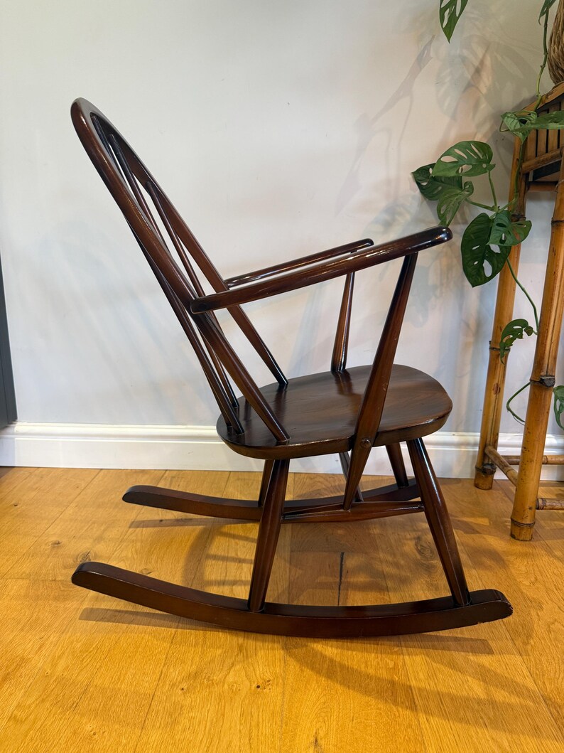 Vintage Ercol Child’s Rocking Chair – Model 428 – Dark Wood Finish ...