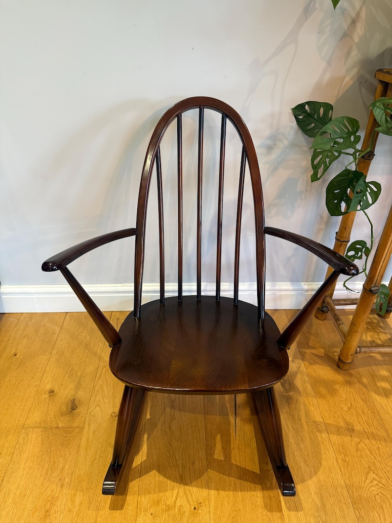 Vintage Ercol Child’s Rocking Chair – Model 428 – Dark Wood Finish ...
