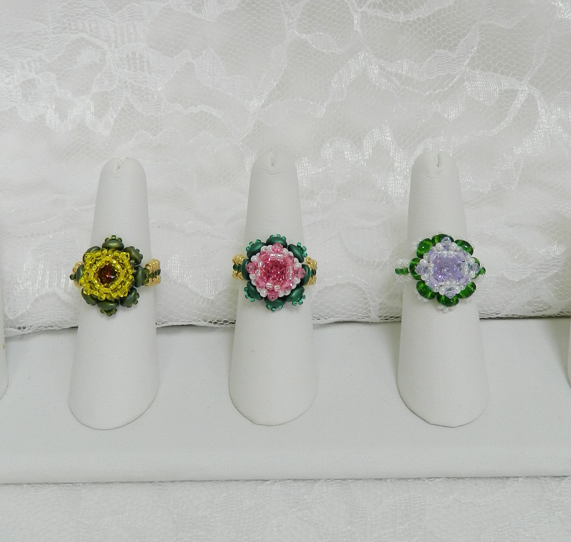 RING TUTORIAL Beaded Crystal flower Ring - Etsy
