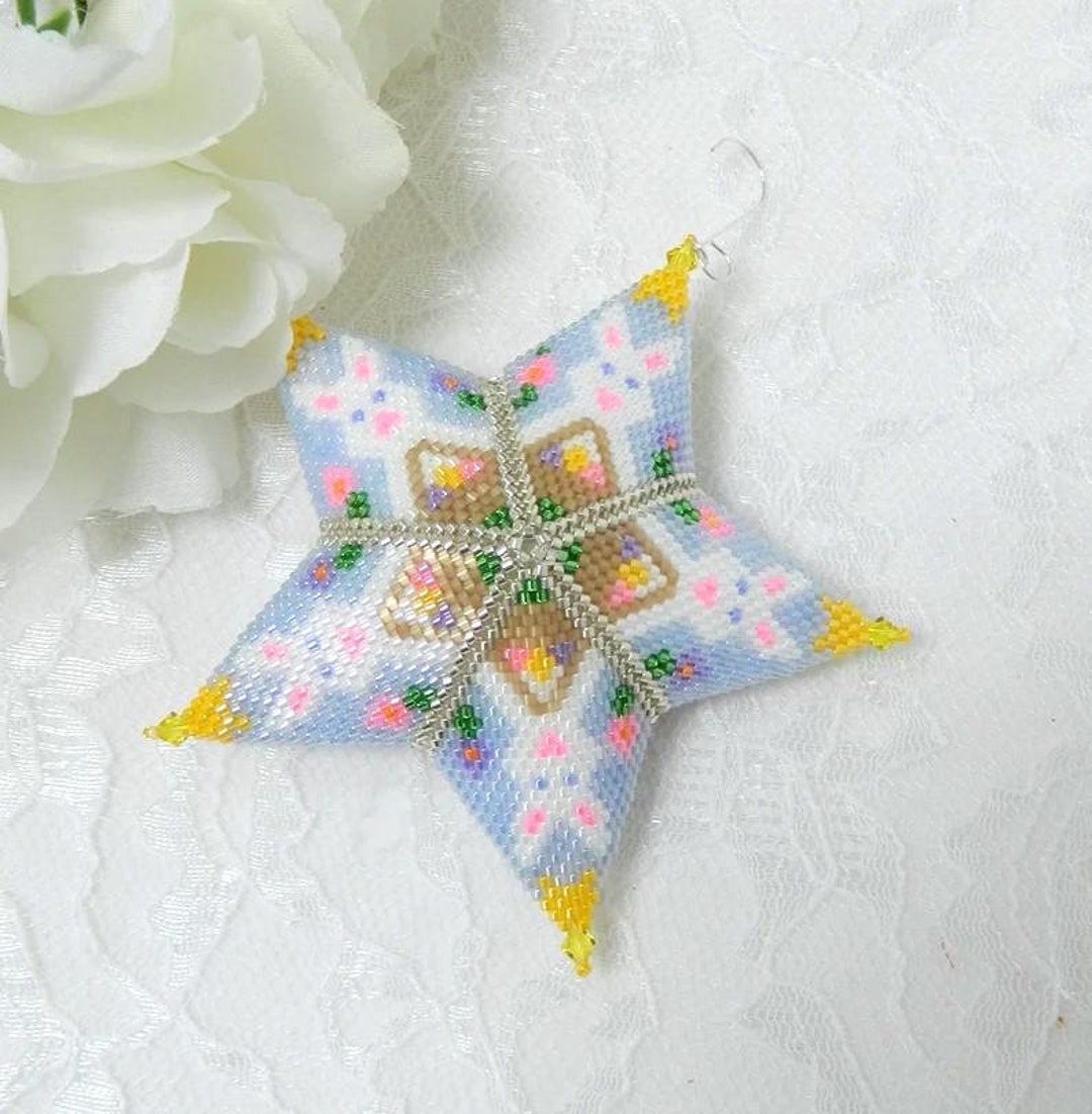 BEADED STAR PATTERN for 3D Puffy Peyote Star Easter Bunny Ornament - Etsy