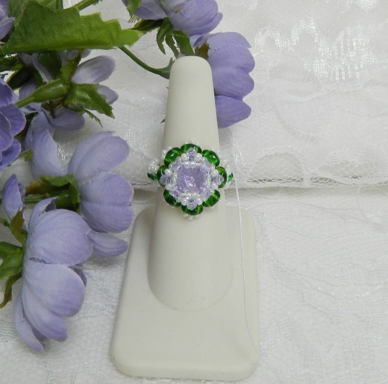RING TUTORIAL Beaded Crystal flower Ring - Etsy