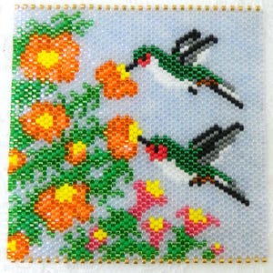 PEYOTE COASTER SET - All 4 of the Seasonal Beaded Bird Coaster Patterns ...