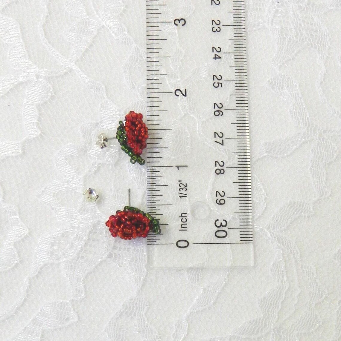 Beaded Crystal & Seed Bead "miniature Rose" Post Earrings TUTORIAL ...