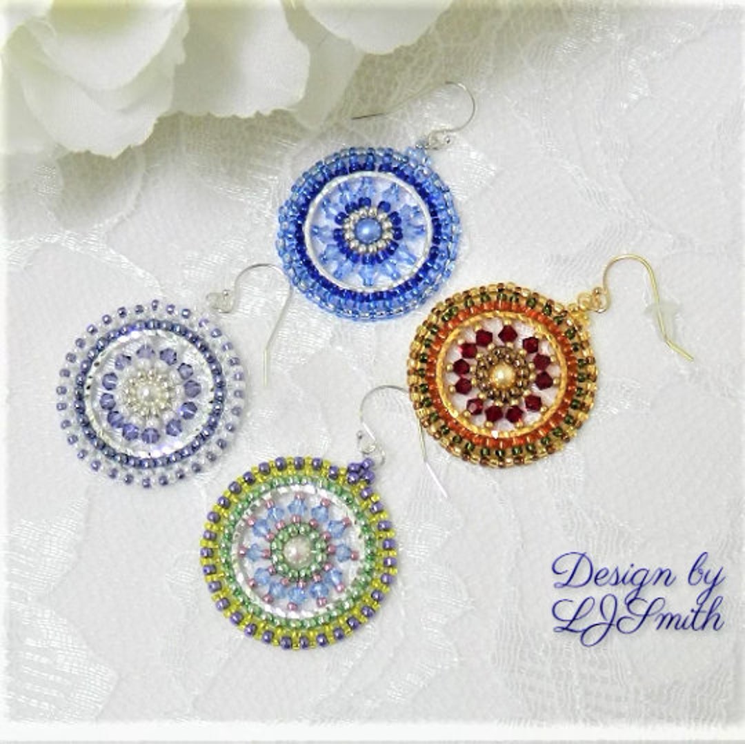 EARRING TUTORIAL Beaded Crystal Hoop Earrings color Wheel Earrings - Etsy