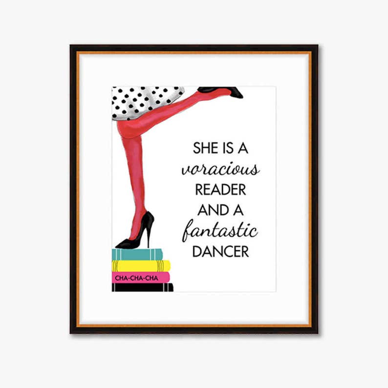 She is a Voracious Reader and a Fantastic Dancer Home Decor Watercolor ...