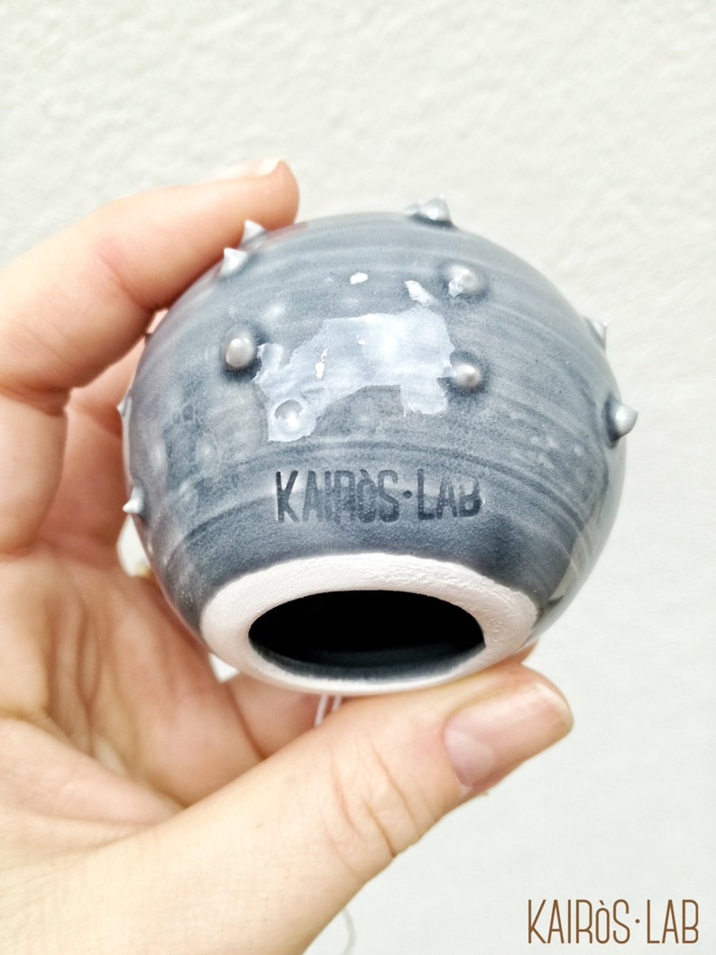 Small modern grey Cactopus vase design ceramic for tillandsia | Etsy