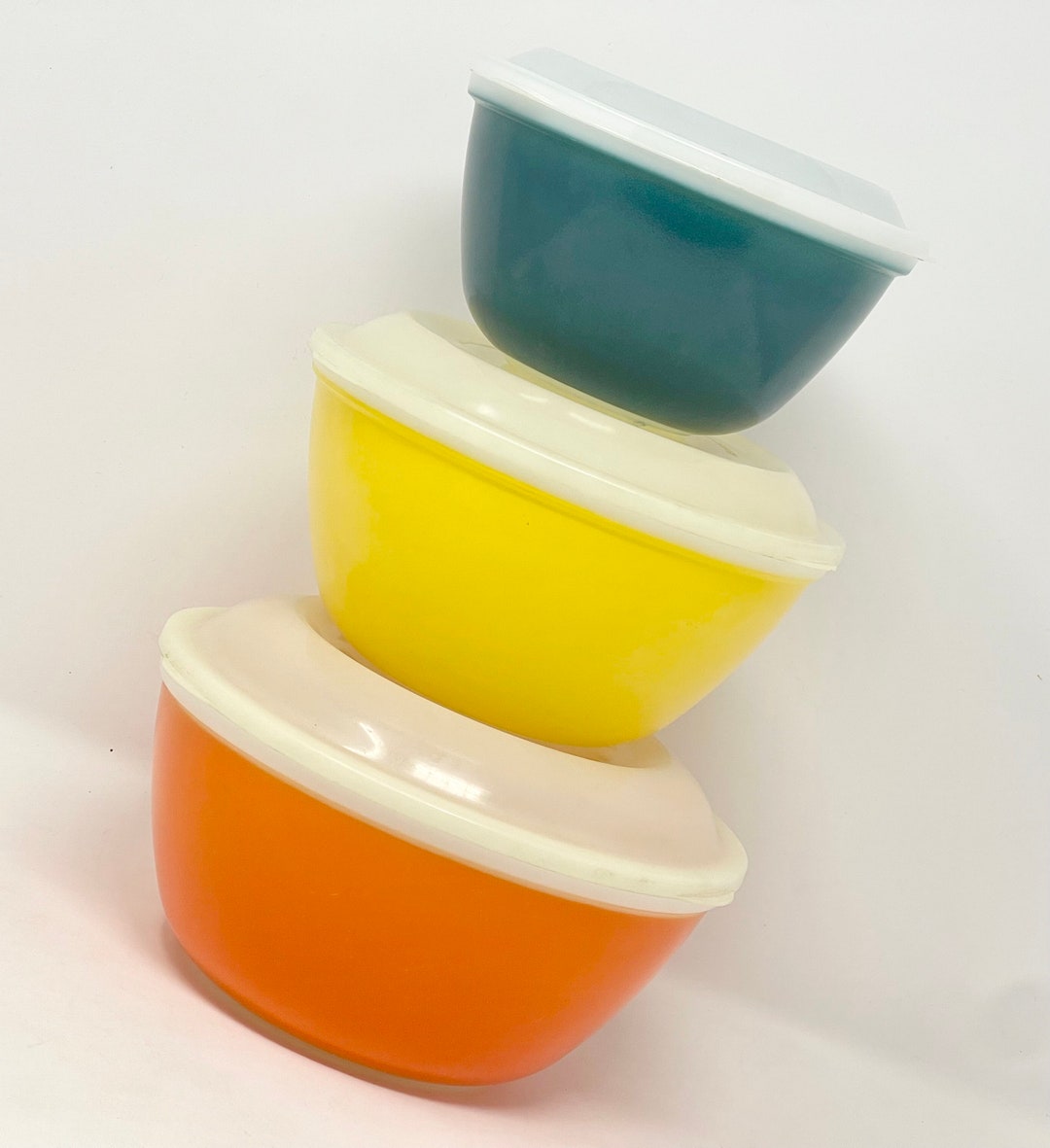 Rare Lidded JAJ Rainbows Mixing Bowls Vintage 1970's Pyrex - Etsy
