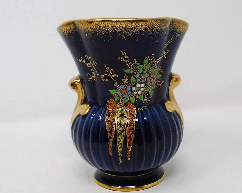 Vintage Crown Devon Blue Lustre Vase Pattern Number 5009 - Etsy UK