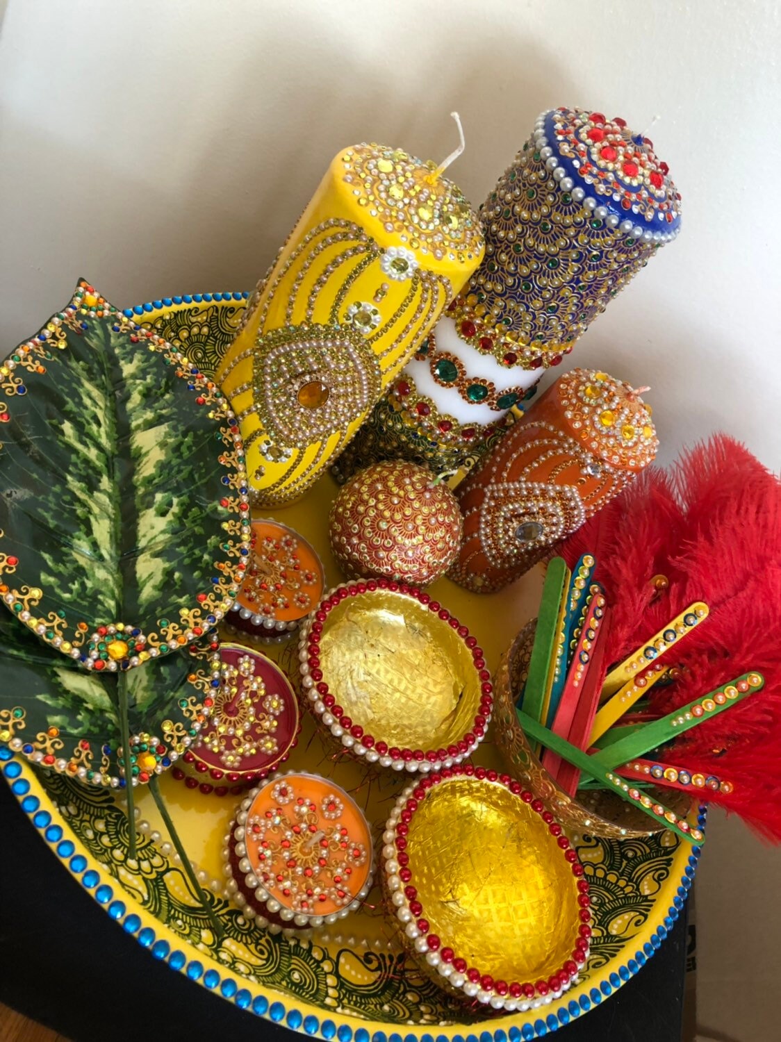 Mehndi/henna/haldi Rasam Thaal | Etsy India