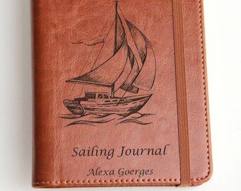 Laser Engraved Sailing Ship Boat Journal With Custom Quote or | Etsy