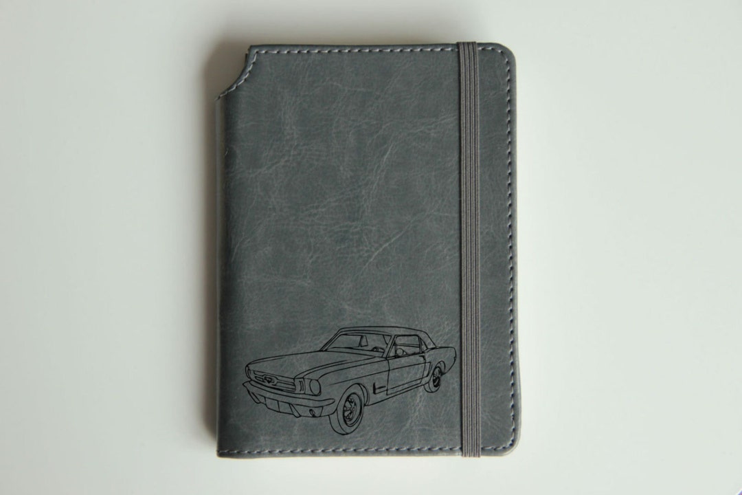 Customizable Engraved Vintage Car Journal Leather Bound, Strip With the ...