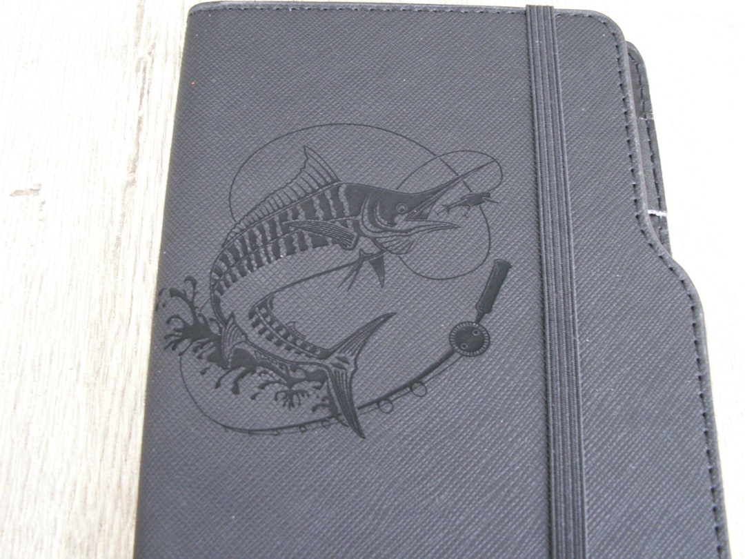 Customizable Blue Marlin Journal. Engraved Illustration. Diary Writing ...