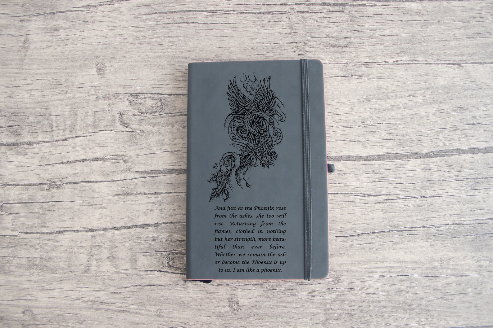 Engraving From Your Photo on Journal, Phoenix Engraving on Journal ...