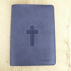 Custom Journal Cover Order, Laser Engraved Leather Christian Cross ...