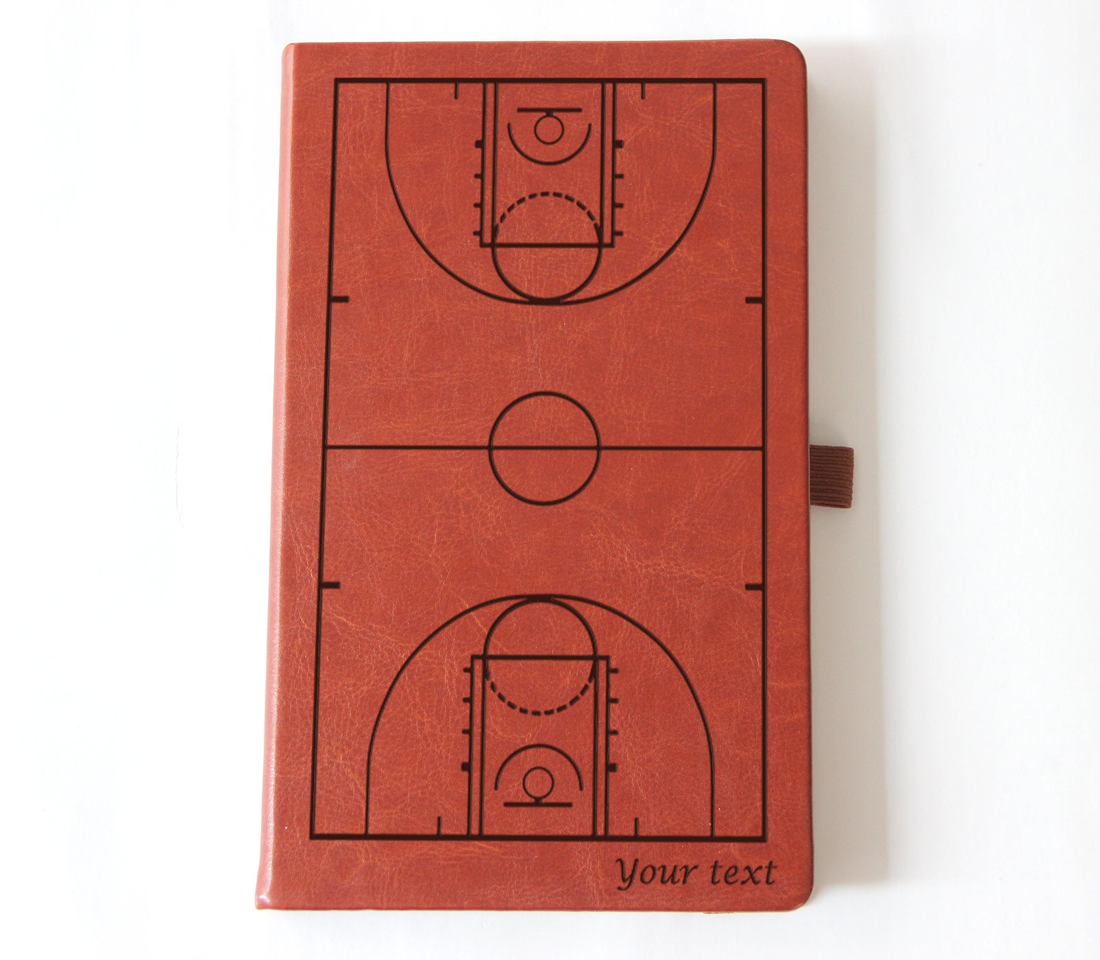 Basketball Court Illustration Journal engraved with custom | Etsy