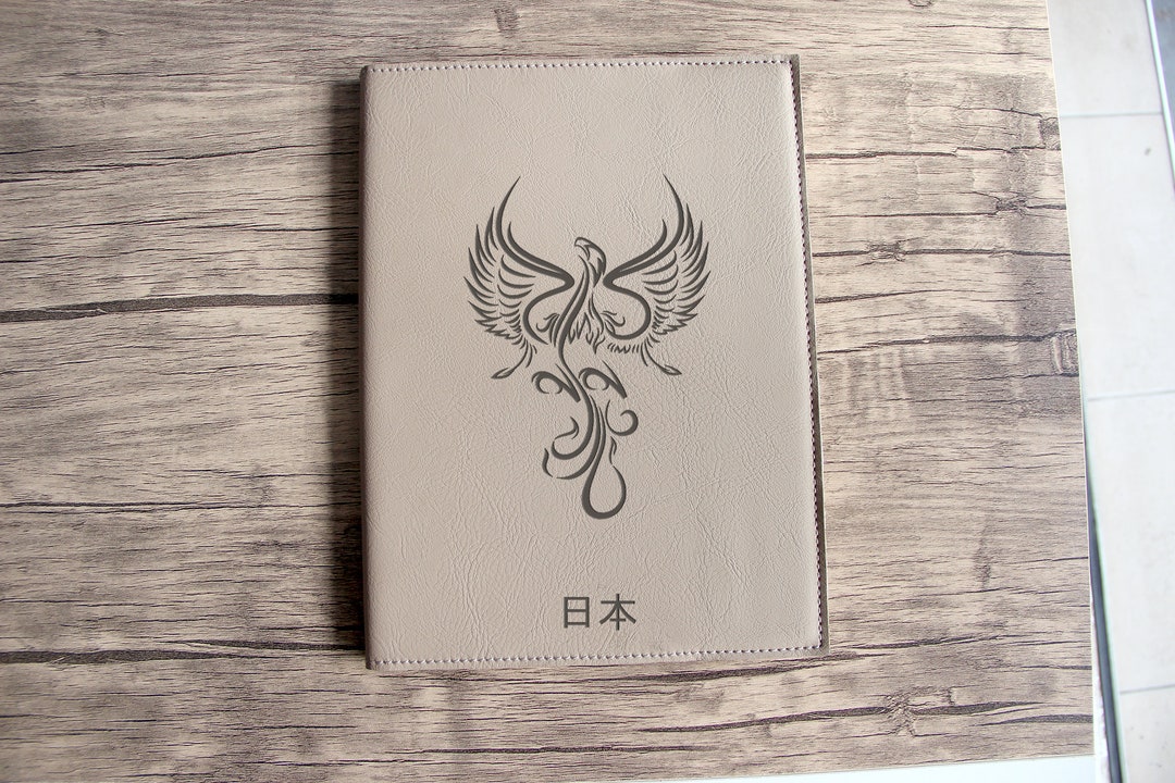 Japanese Themed Notebook Cover, Laser Engraved Custom Refillable ...