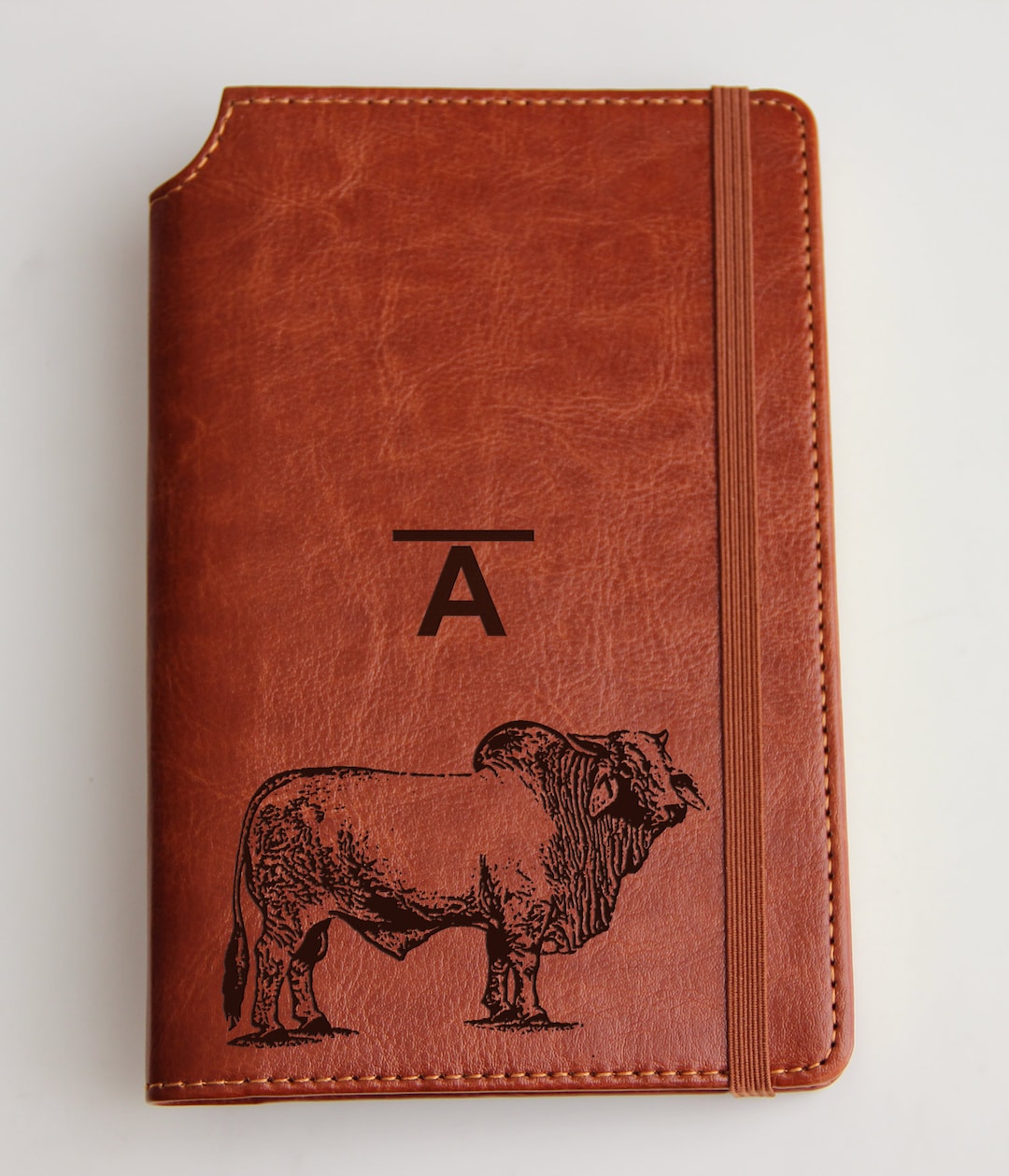 Customizable Brahman Bull Illustrated Journal, Leather Bound, With ...