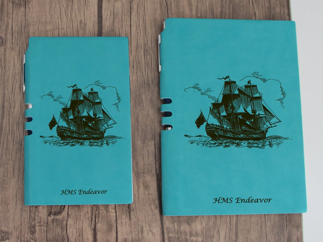 Customizable HMS Endeavor Captain Cook's Ship Drawing Journal With Pen ...
