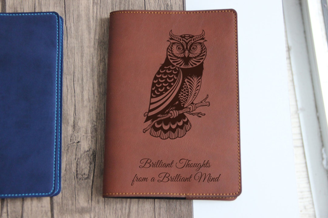 Owl Image and Custom Text Message Journal Cover With Refill, - Etsy
