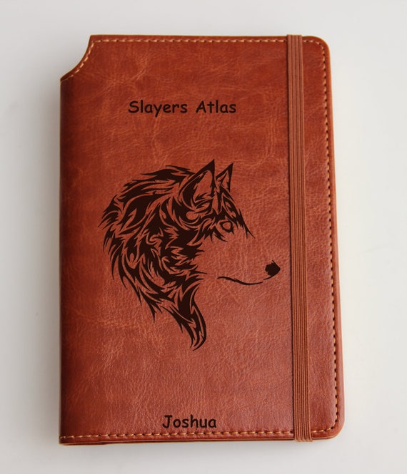Wolf Journal With Custom Quote or Custom Text Leather Bound | Etsy