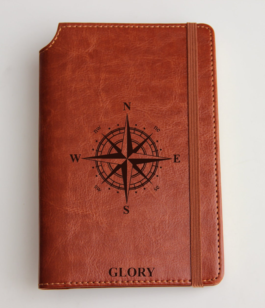 Custom Designed Compass Rose Mountain View Travel Journal Laser ...