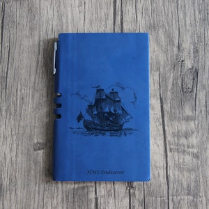 Customizable HMS Endeavor Captain Cook's Ship Drawing Journal With Pen ...