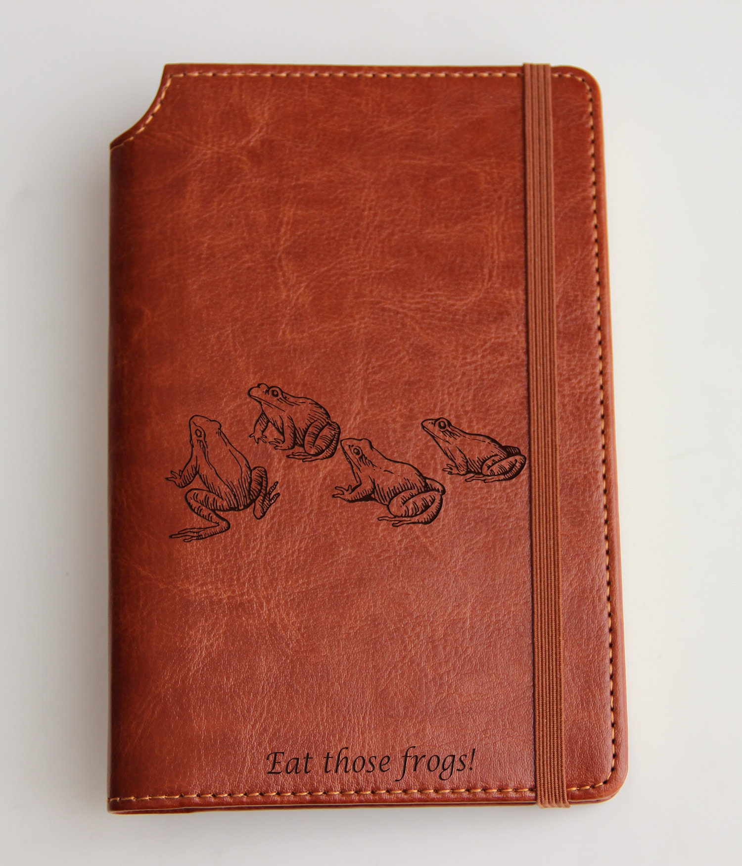 Eat That Frog Journal With Custom Quote or Custom Text Leather - Etsy